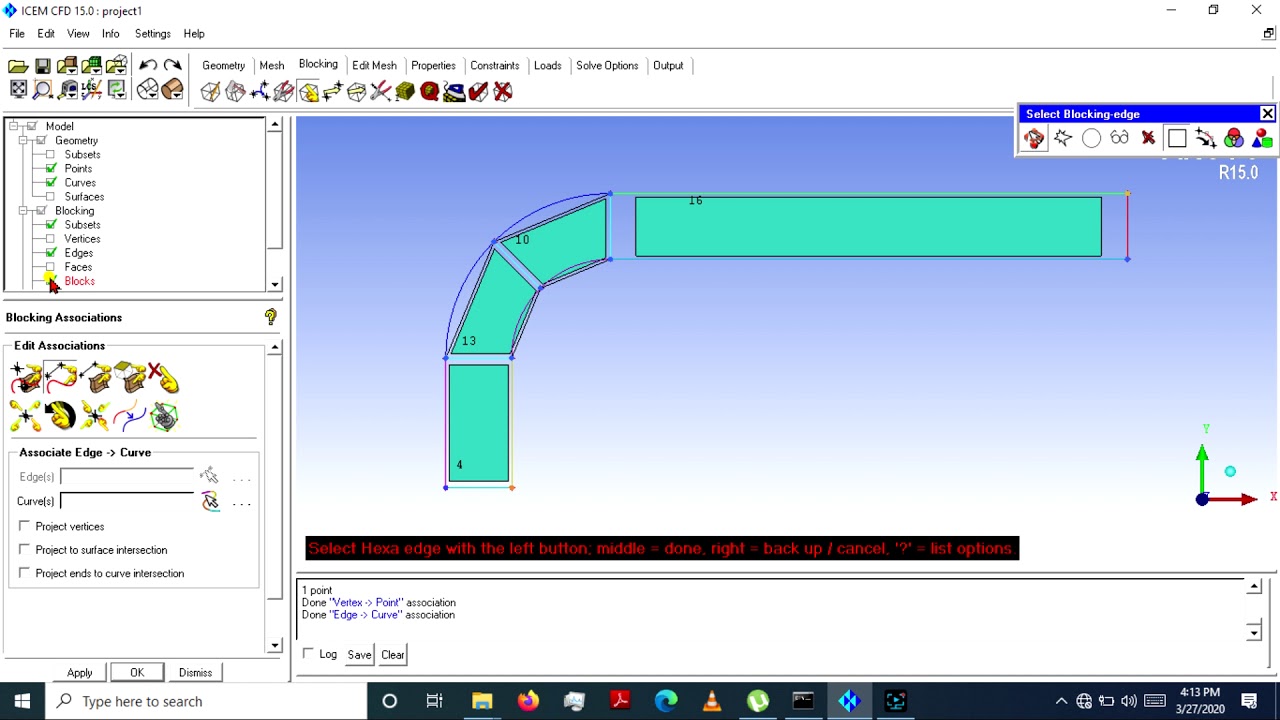 2d bend pipe hexa meshing association and mesh parameter part 3 - YouTube