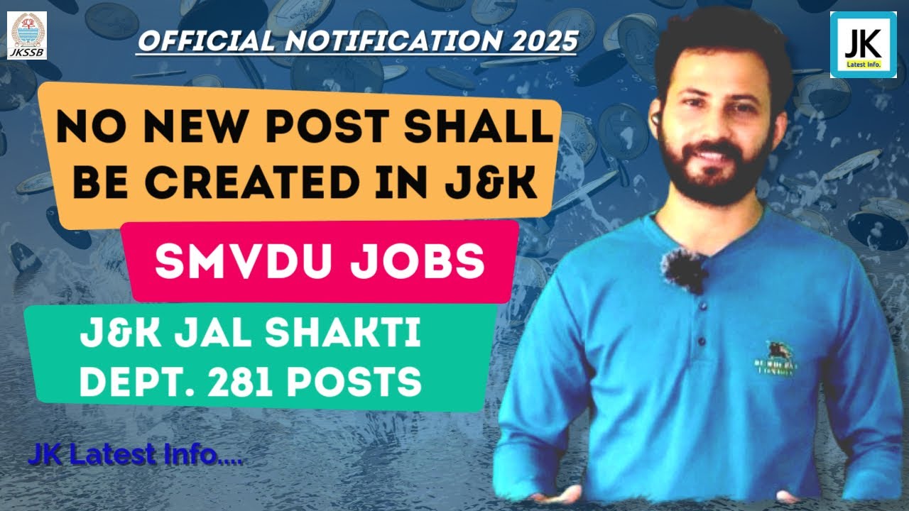 No New Post shall be created in J&K | Official Notification | J&K Jal ...