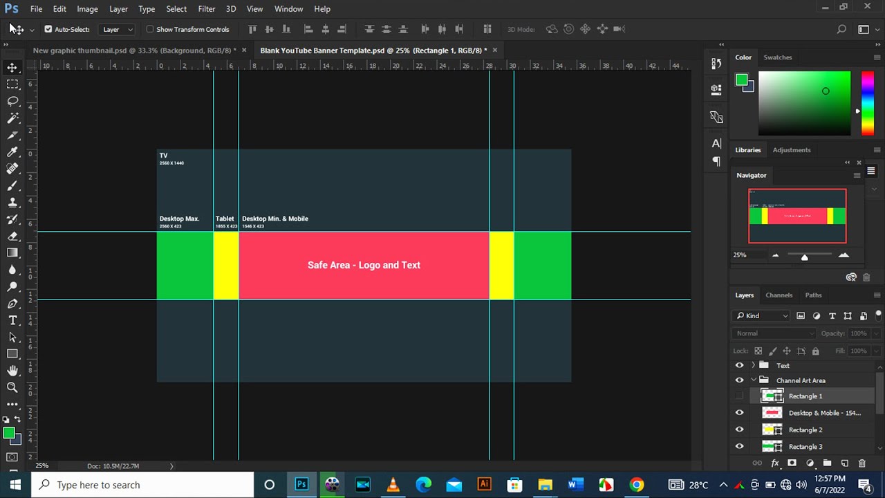 YouTube channel Banner Art For all Devices size PSD Layout Setting ...