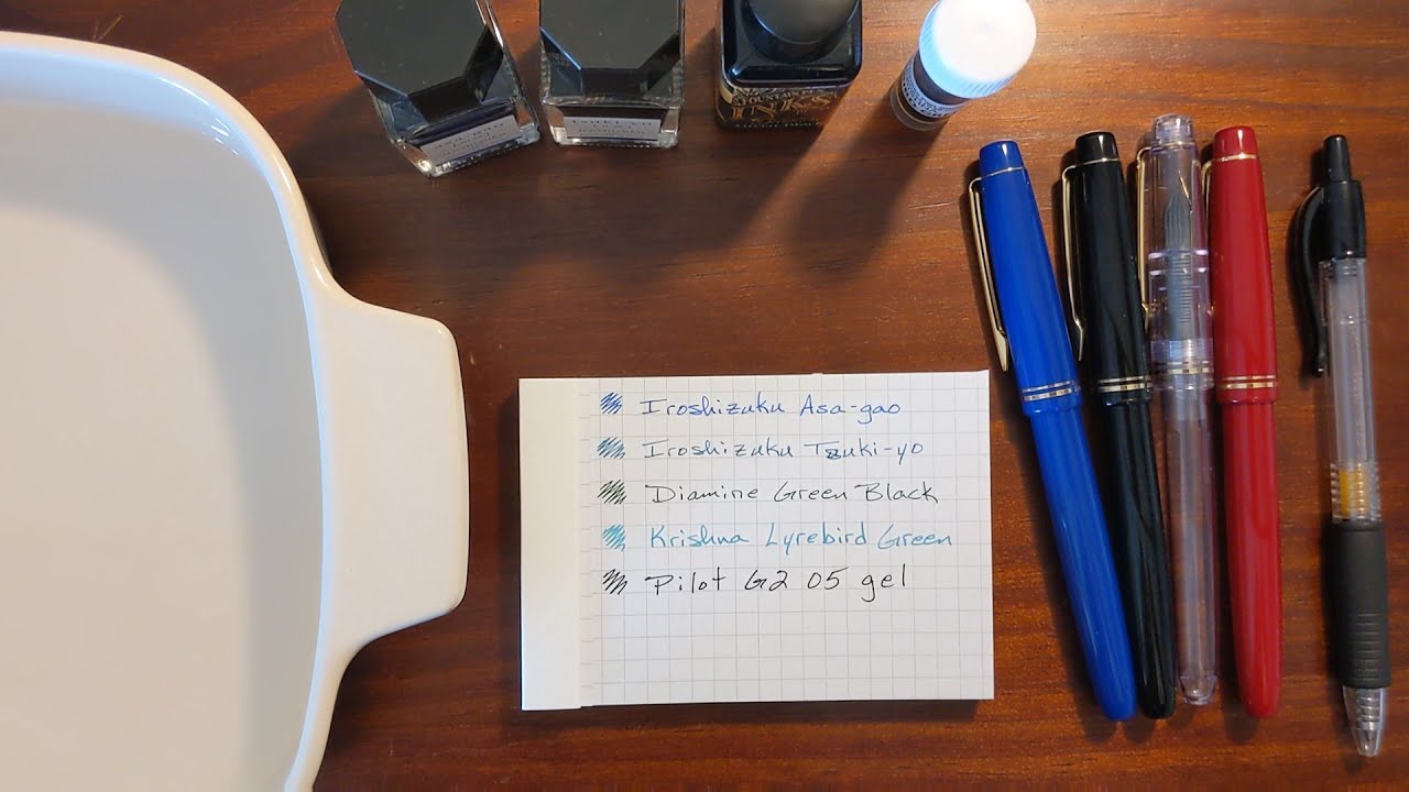 Testing the Water Resistance of More Fountain Pen Inks - YouTube