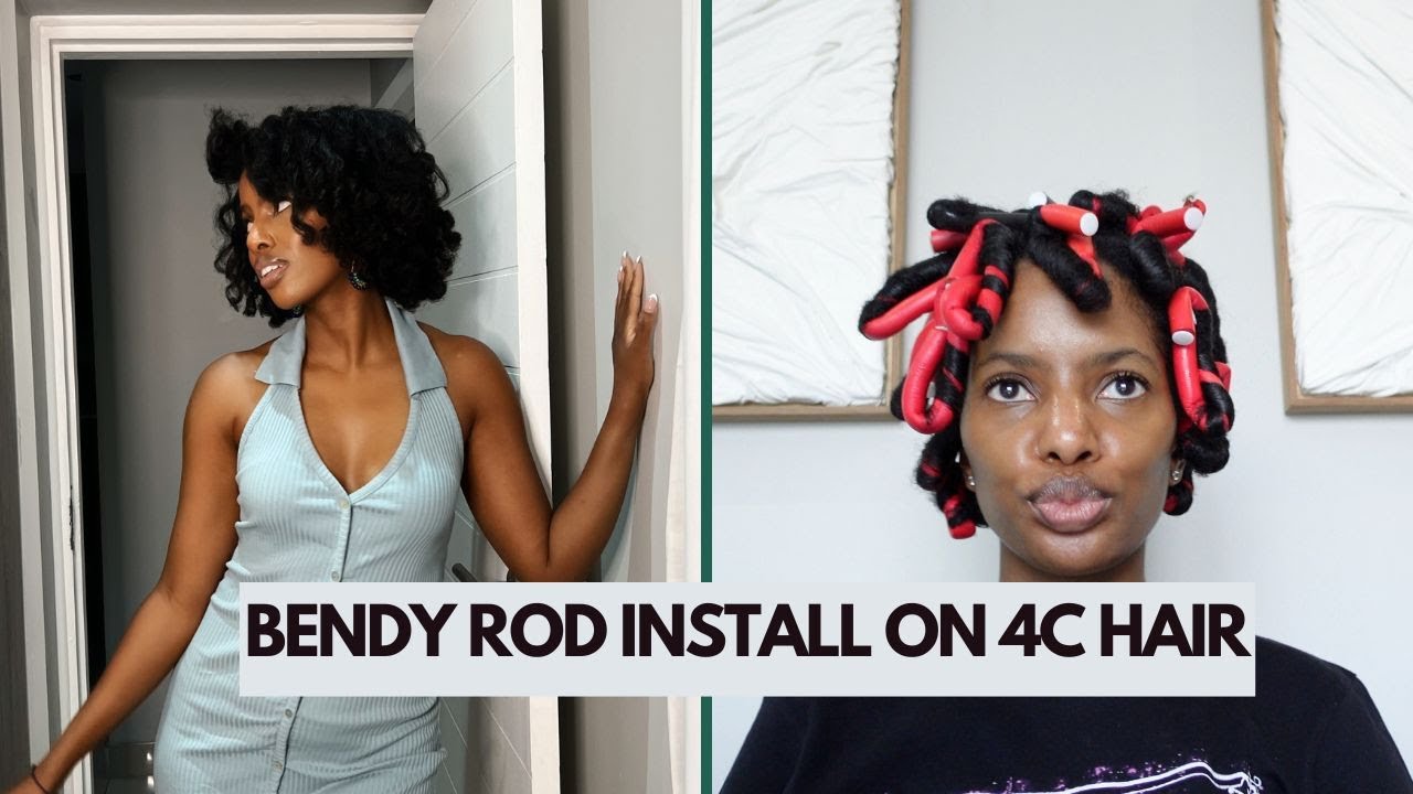 Bendy Rod install| 4C Natural Hair |South African Youtuber - YouTube