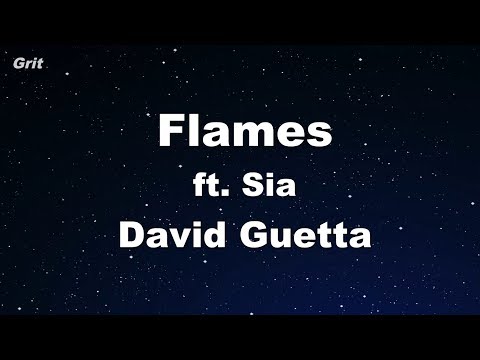 Flames - David Guetta & Sia Karaoke 【No Guide Melody】 Instrumental