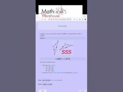 SSS Postulate to prove 2 triangles are congruent. High School Euclidean ...