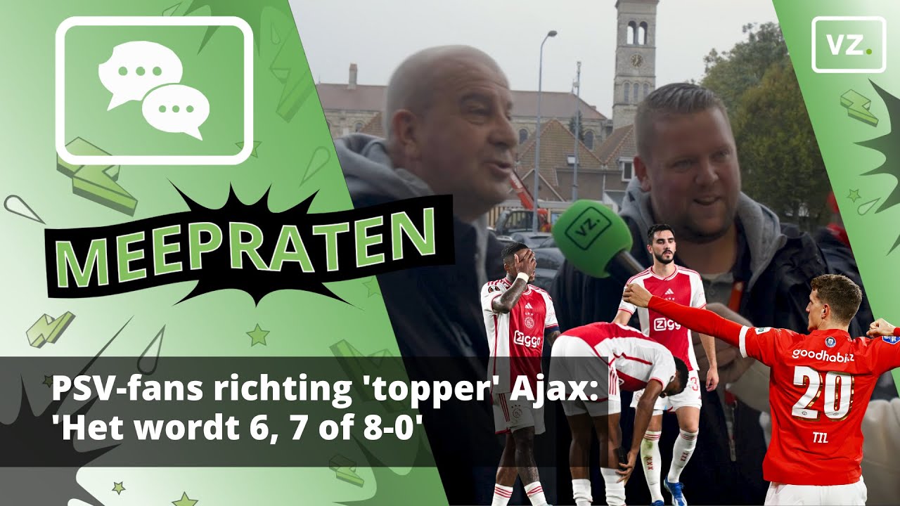 PSV-fans zelfverzekerd richting 'topper' Ajax: '6, 7 of 8-0' - YouTube
