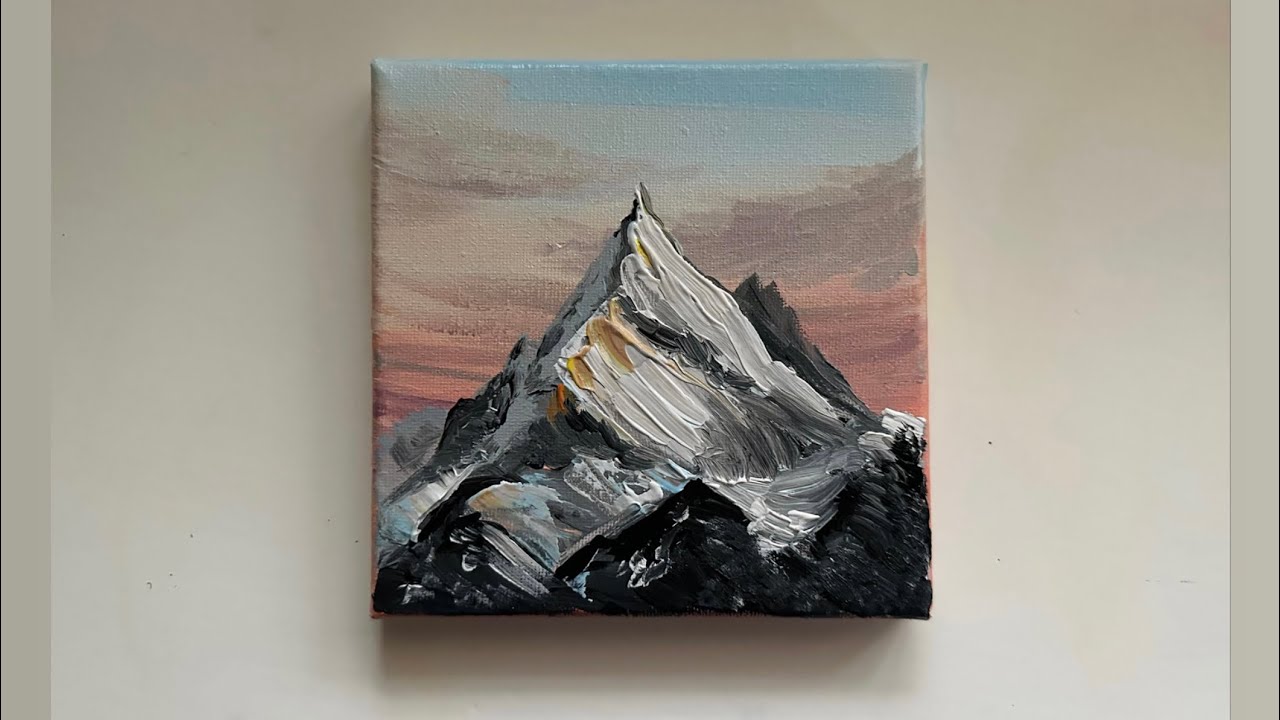 Painting mountain 🏔️ using acrylic |easy painting |for beginners ...