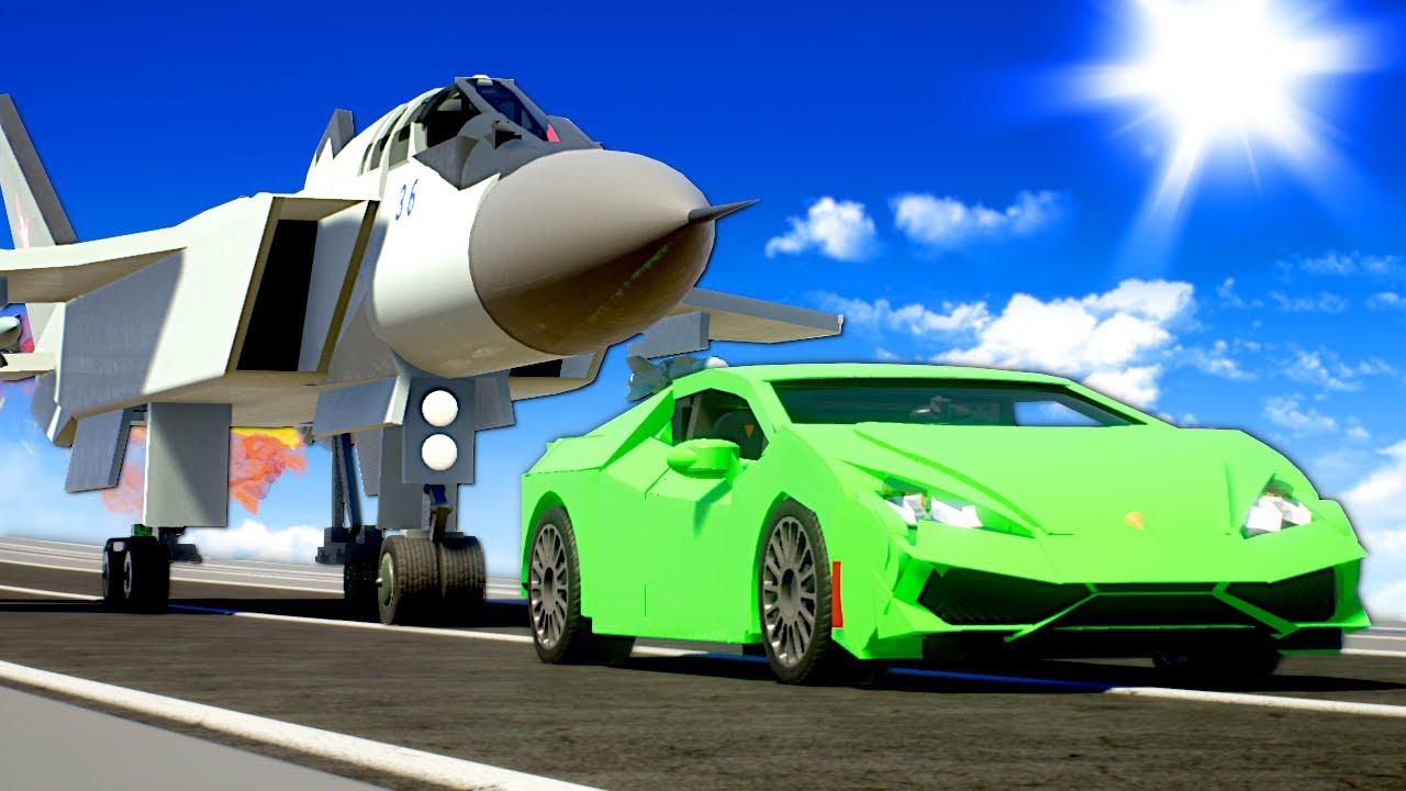 RACING A JET ACROSS A BRIDGE! (Lego Brick Rigs) - YouTube