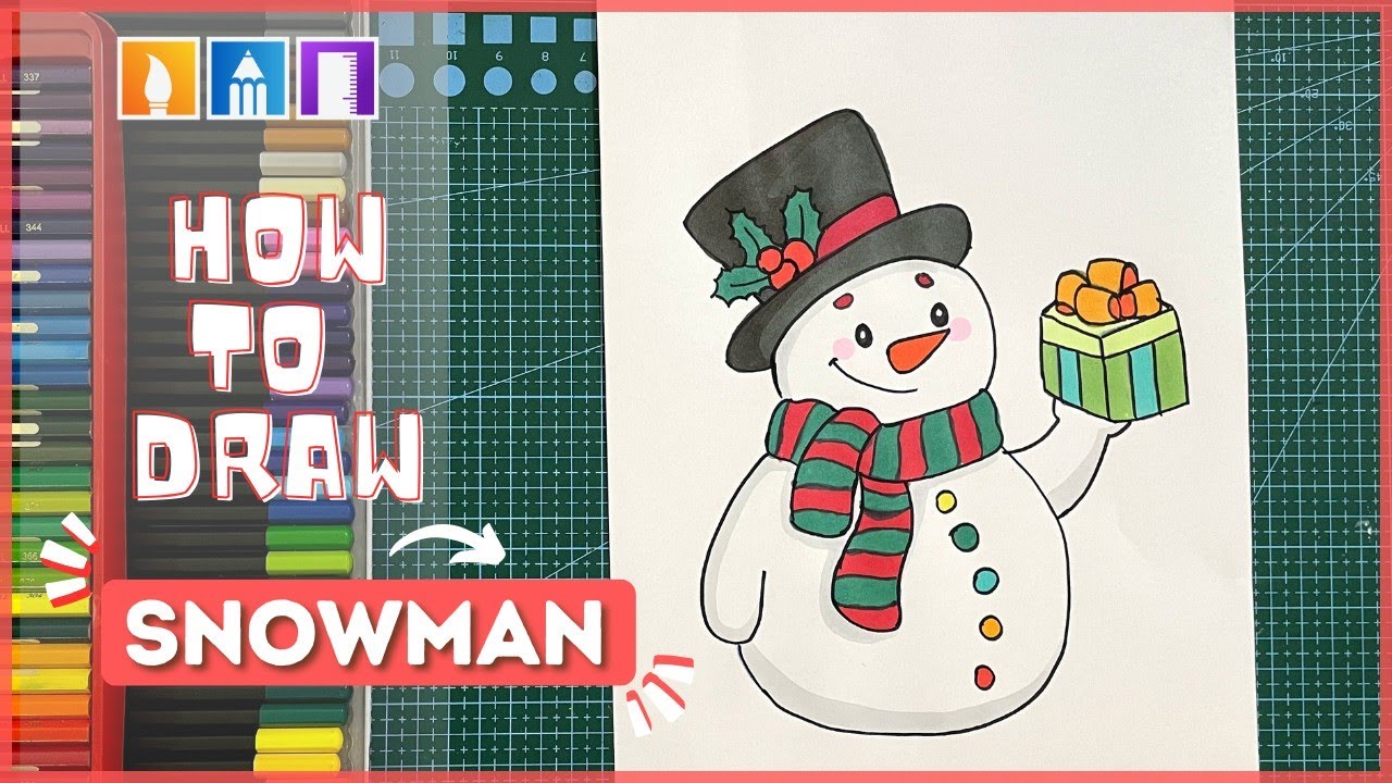 How To Draw a Snowman ☃️ | Step by Step tutorial - YouTube