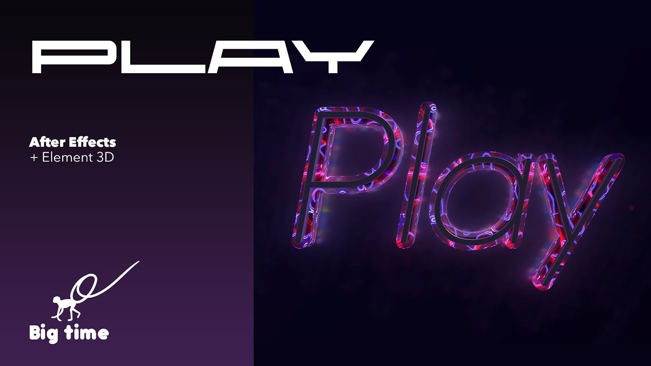 Element 3D text animation / logo intro - YouTube