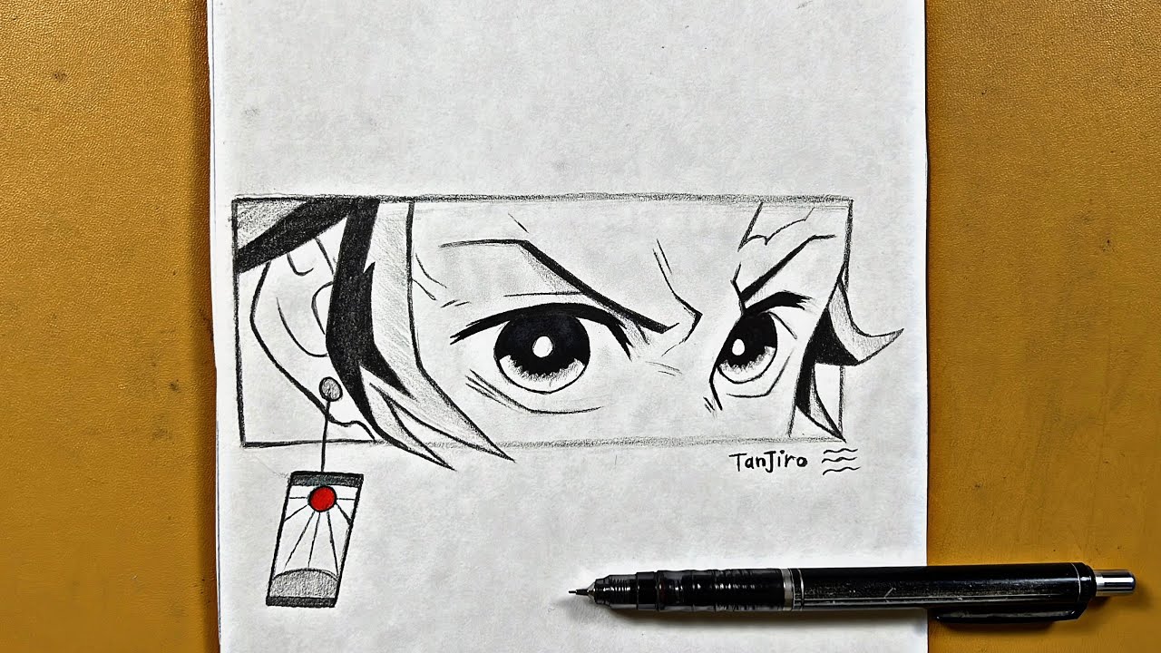 Anime art | How to draw tanjiro step-by-step | anime Drawing tutorial ...