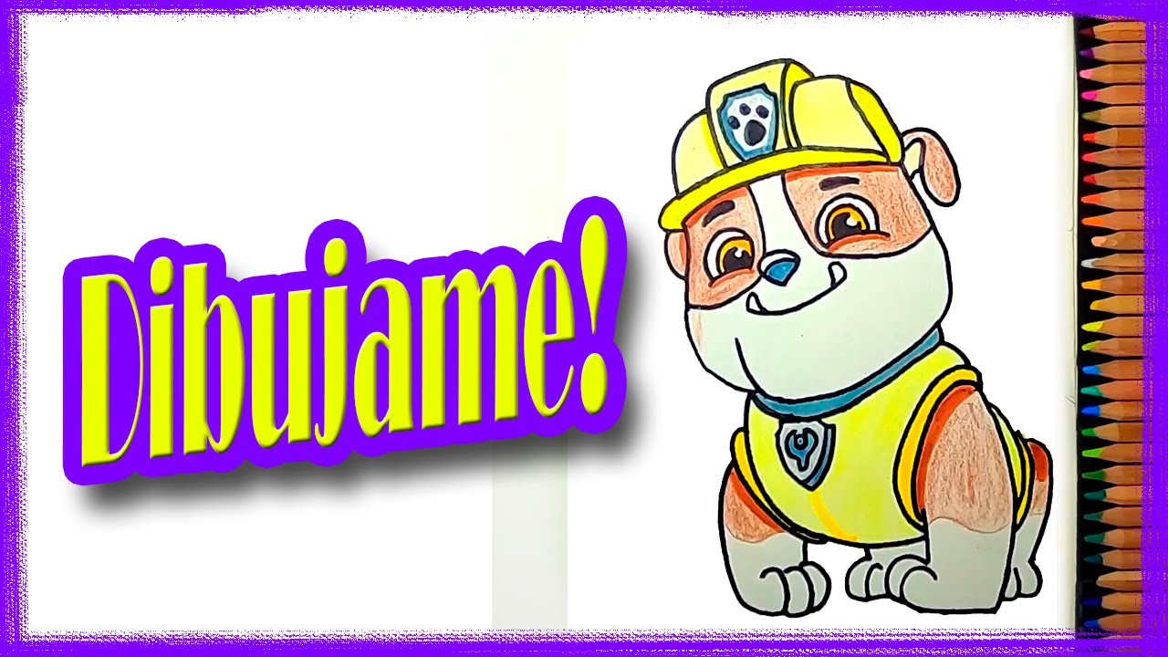 Como dibujar a Rubble de Paw Patrol - Tutorial - How to draw Rubble ...