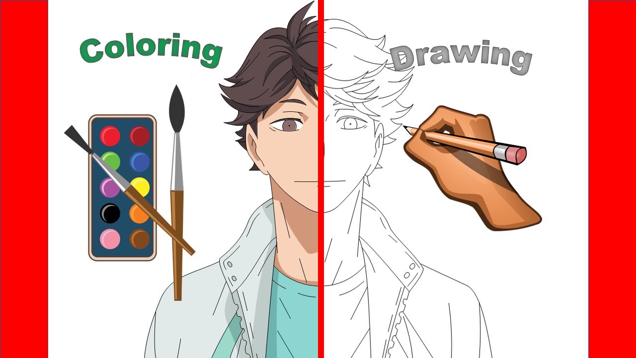 How To Draw Toru Oikawa From Haikyuu - Step By Step Drawing - YouTube