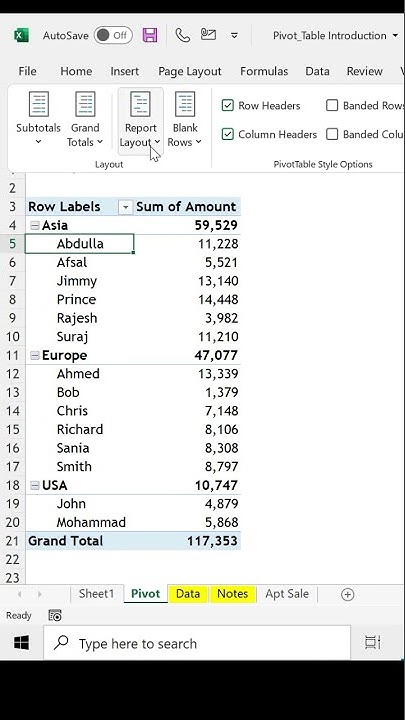 Separate pivot table columns #excel - YouTube