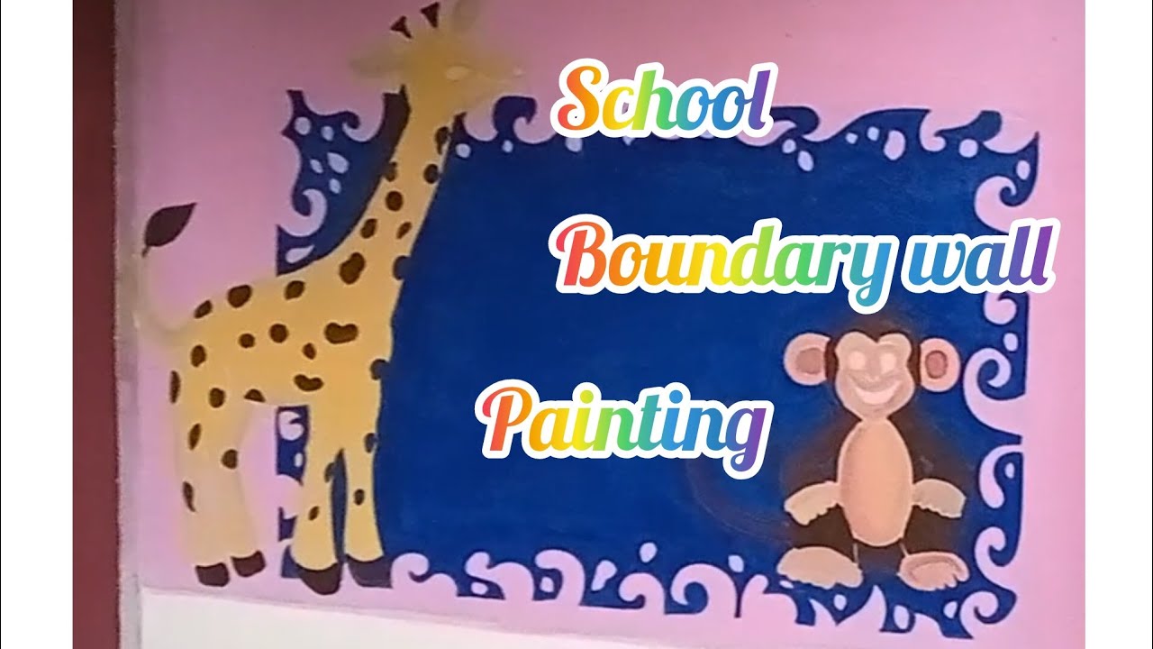 school boundary wall painting #drawing#water paint #Aadarsh art# - YouTube