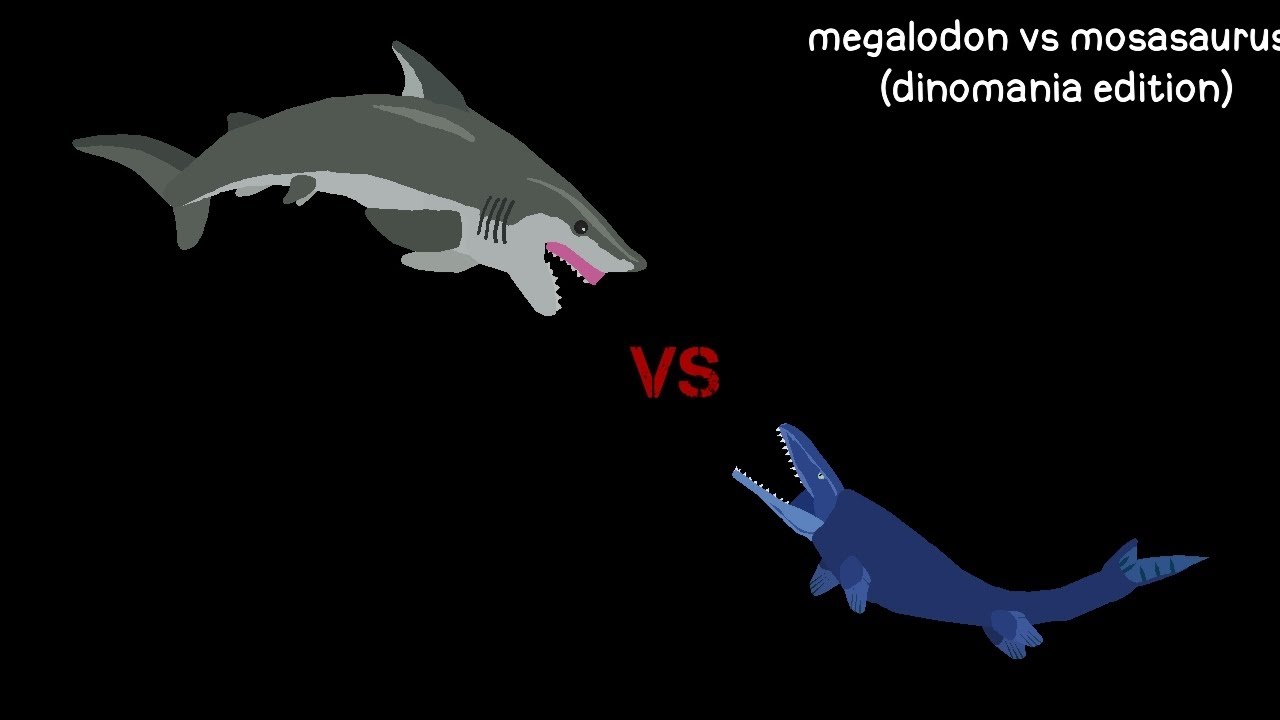 megalodon vs mosasaurus (dinomania edition) [stick nodes pro] - YouTube