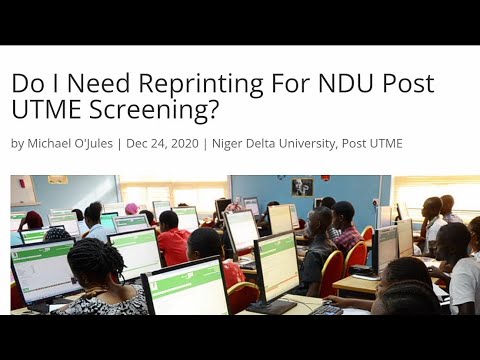 NDU POST UTME REPRINT AND BIOMETRICS - YouTube