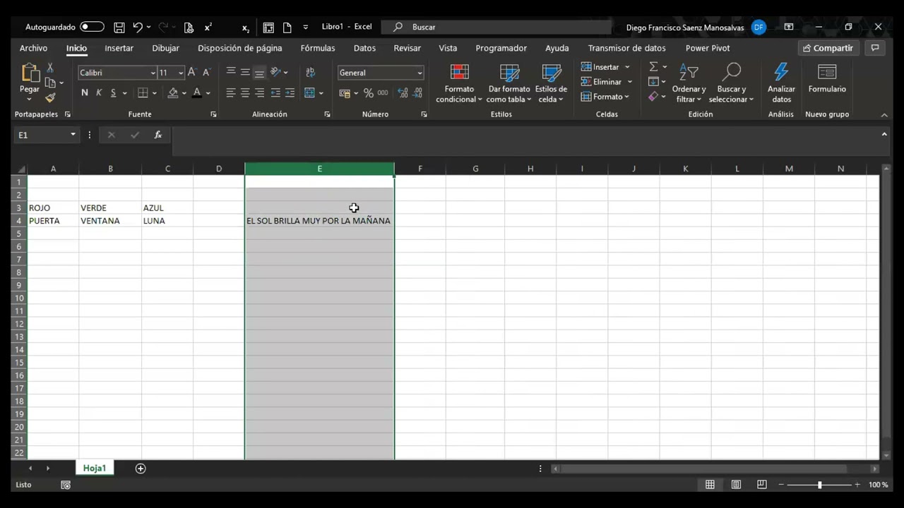 EXCEL BÁSICO Insertar Datos en Excel - YouTube