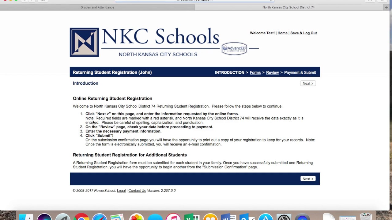 Returning students online registration for 17-18. NKC Schools - YouTube