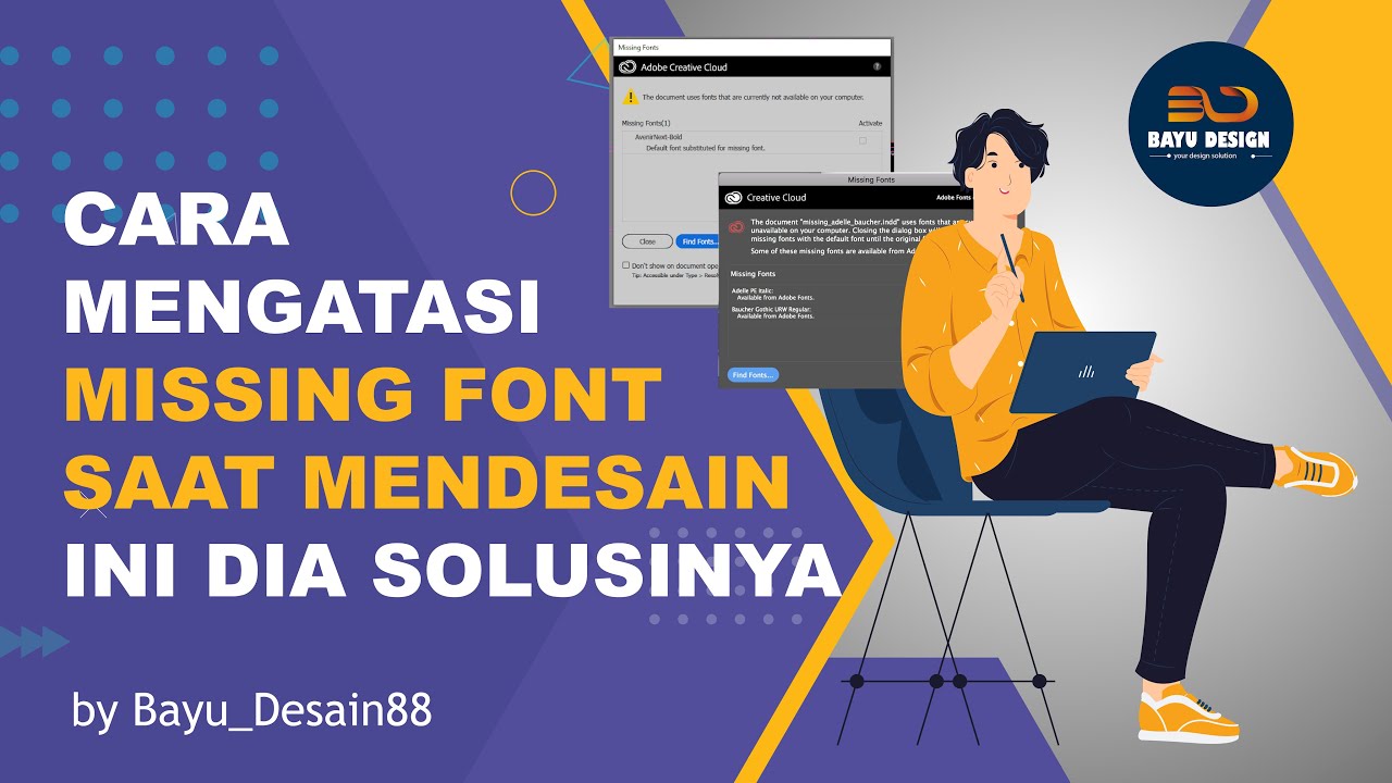 cara mengatasi missing font saat mendesain - YouTube