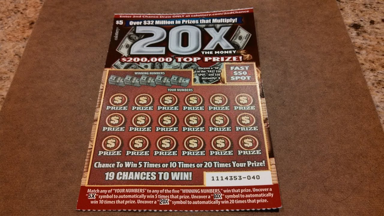 20X the Money $5 CA Lottery Scratchers - YouTube