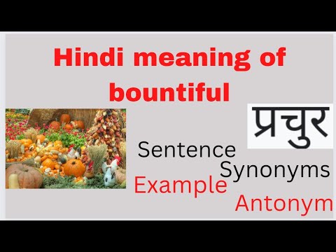 Hindi meaning of bountiful/bountiful को हिंदी में क्या कहते हैं ...