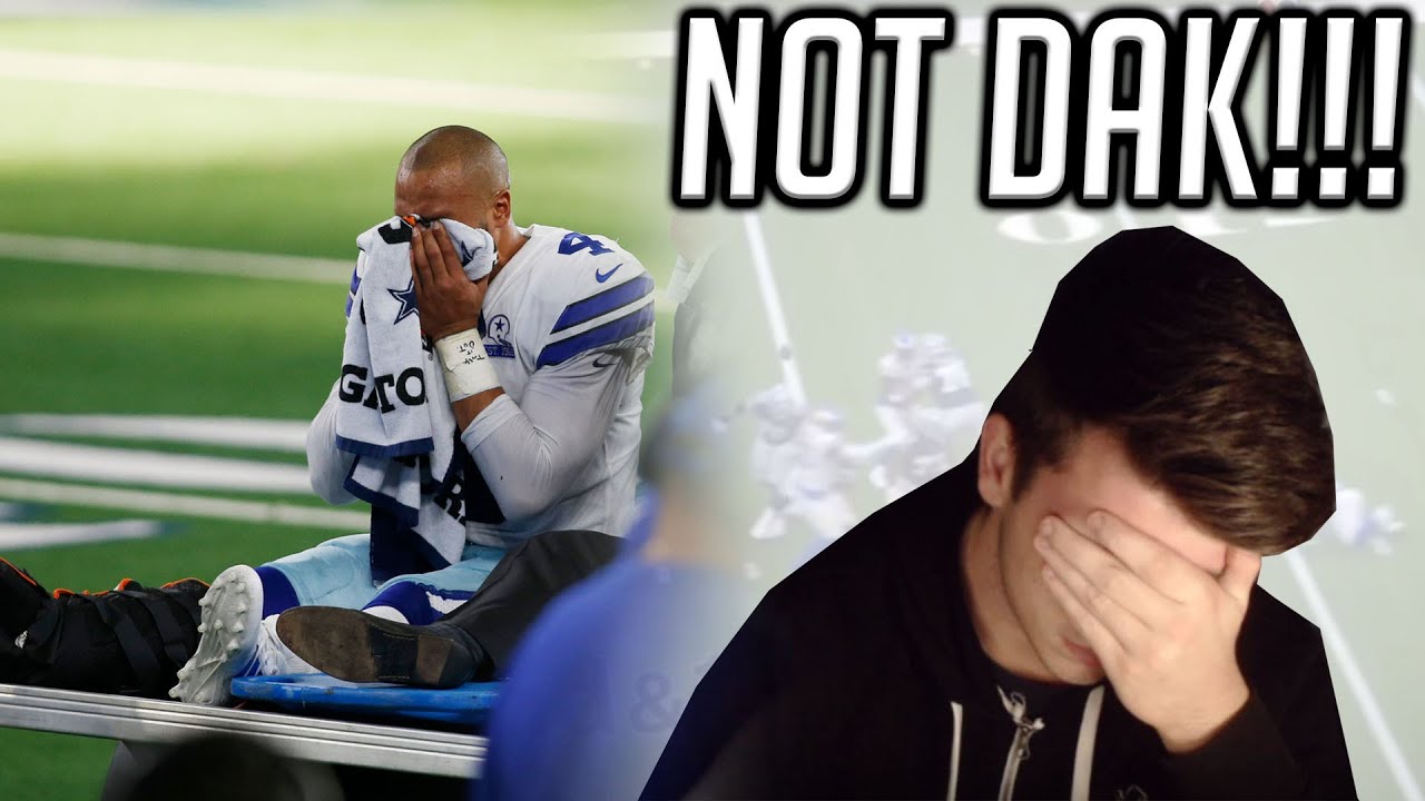 NOT DAK!! COWBOYS FAN REACTS TO DAK PRESCOTT INJURY! COWBOYS VS GIANTS ...