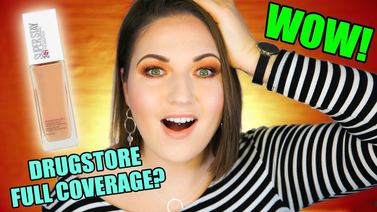 Maybelline Full Coverage Foundation - WOW!! Wear Test & Review - YouTube