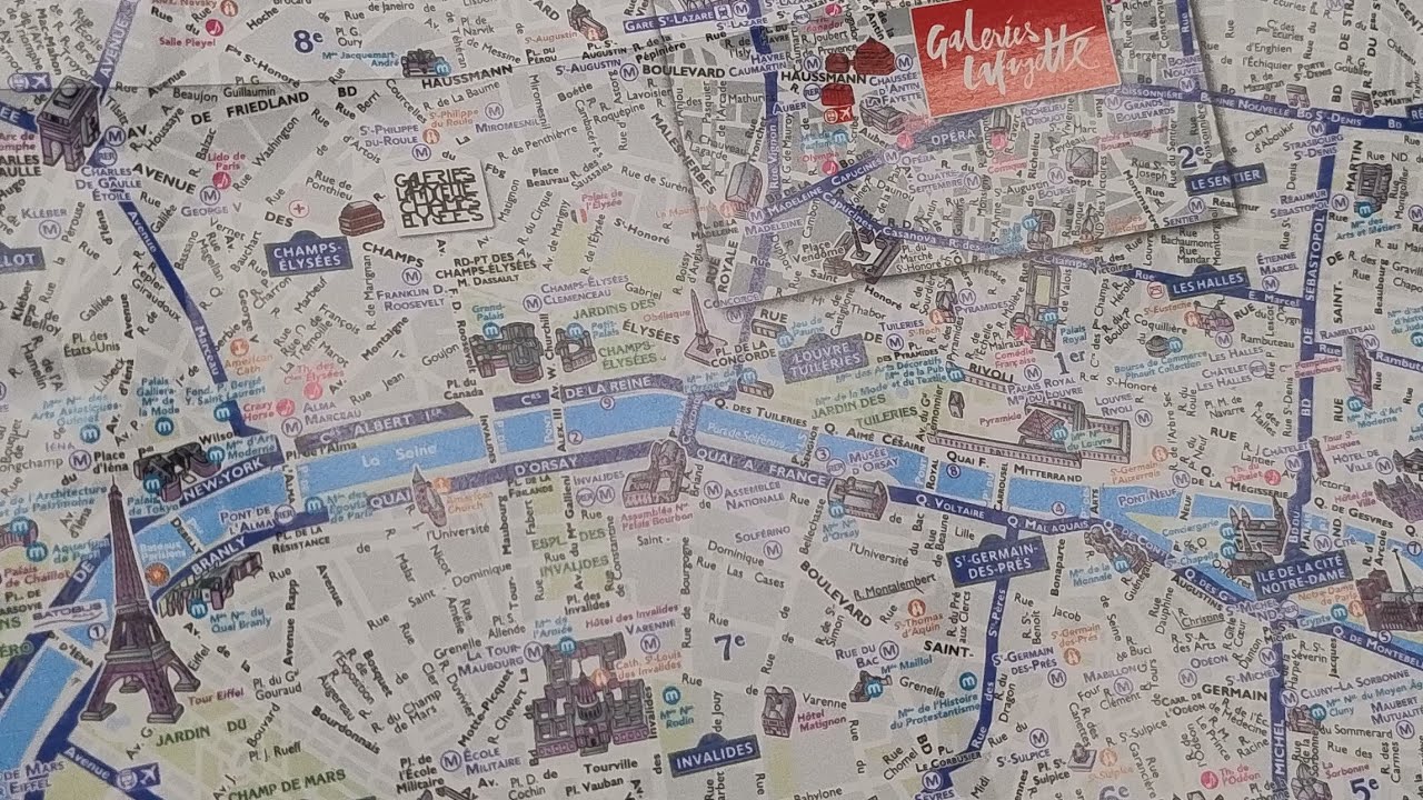 Mapa turístico de Paris, itinerario de los lugares más emblemáticos que ...