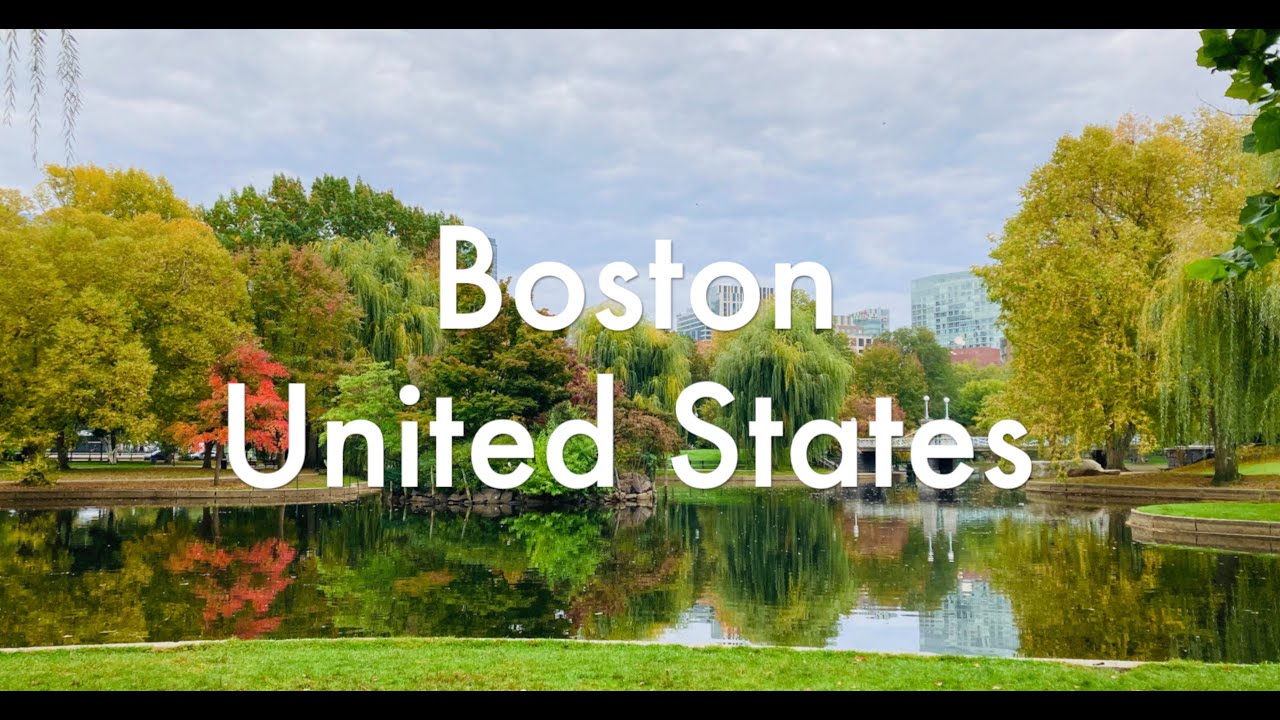 Boston Common Park in Autumn Colors and Longfellow Bridge Views of ...