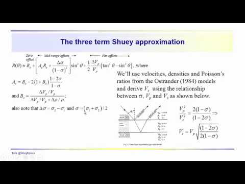 Geophysics: Seismic - AVO, the 3-term Shuey approximation - YouTube