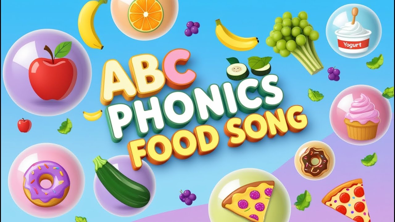 ABC FOOD SONG/ ABCDEFGHIJKLMNOP/ABC PHONICS FOOD/NURSERY RHYMES FOOD ...