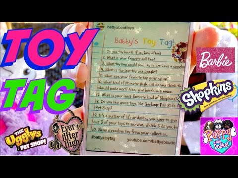 TOY TAG - Batty's Toy Tag with SHOPKINS, Puppy in my Pocket, Ever After High, Disney's Bolt