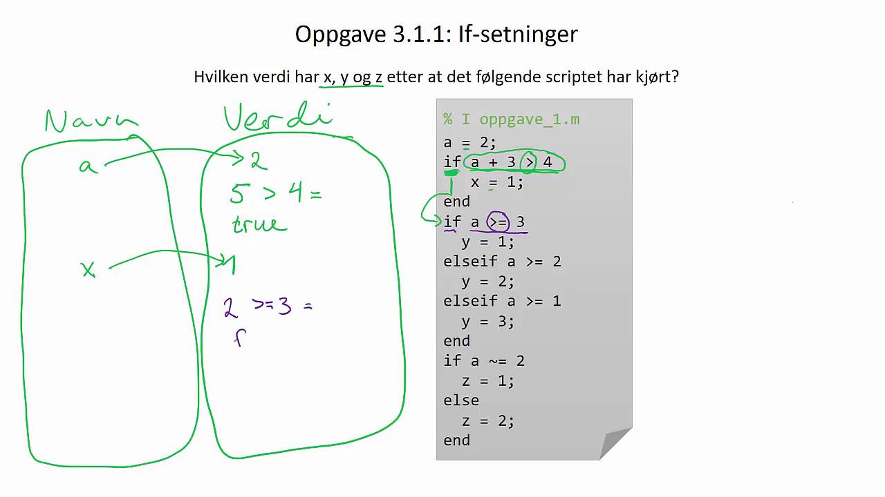 Oppgave 3.1.1: If-setninger - YouTube
