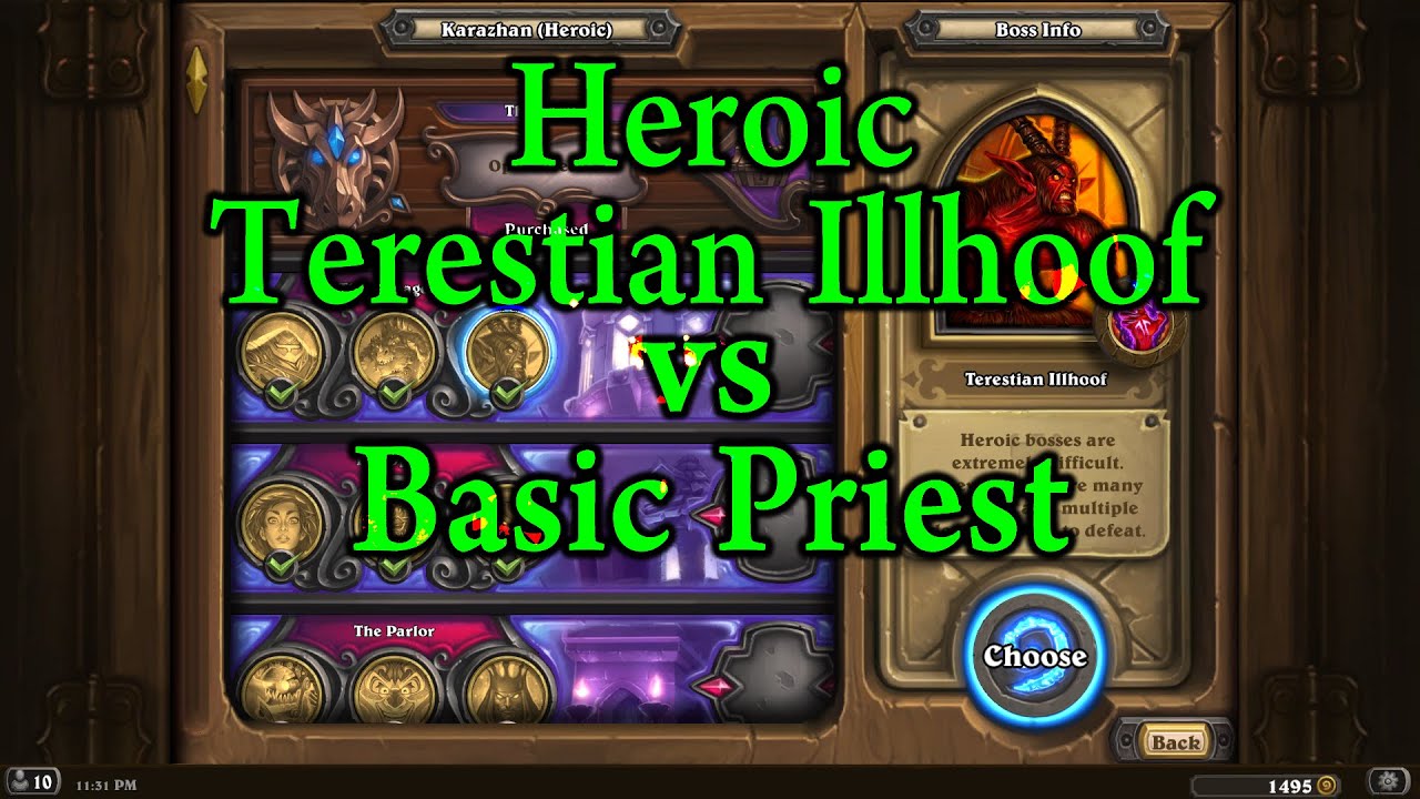 Hearthstone: Heroic Terestian Illhoof with a Basic Priest - YouTube
