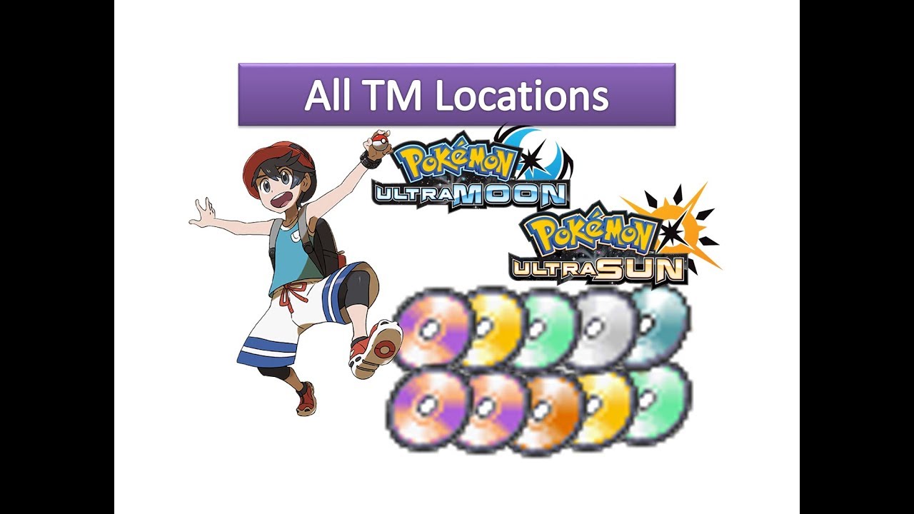 All TMs Locations in Pokémon Ultra Sun and Moon - YouTube