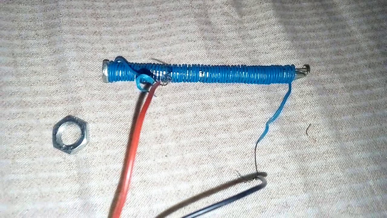 How to make An Electromagnet at home using battery, nail and wire - YouTube