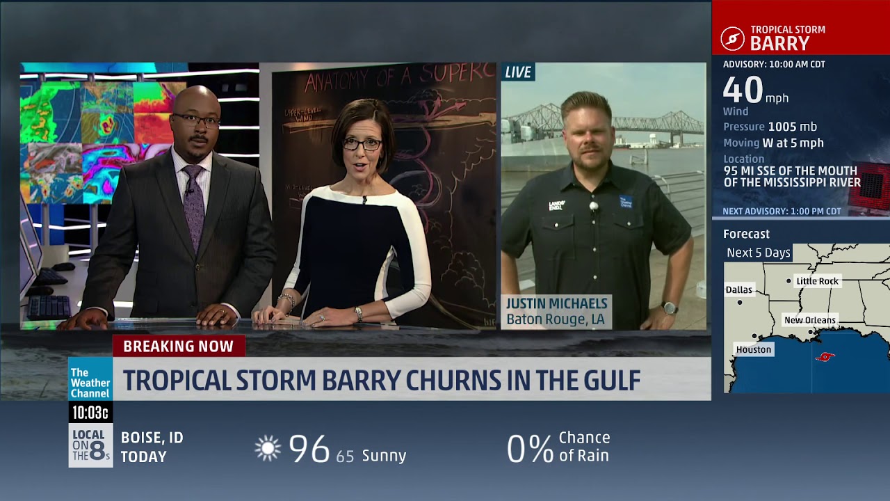 Justin Michaels - Live coverage on the weather channel before hurricane ...