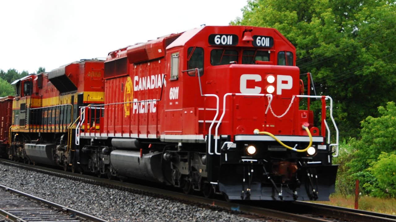 EMD DUO! SD40 & 70, CP 6011 & KCS 4086 LEAD A LOADED BALLAST TRAIN (HERZOG) - YouTube