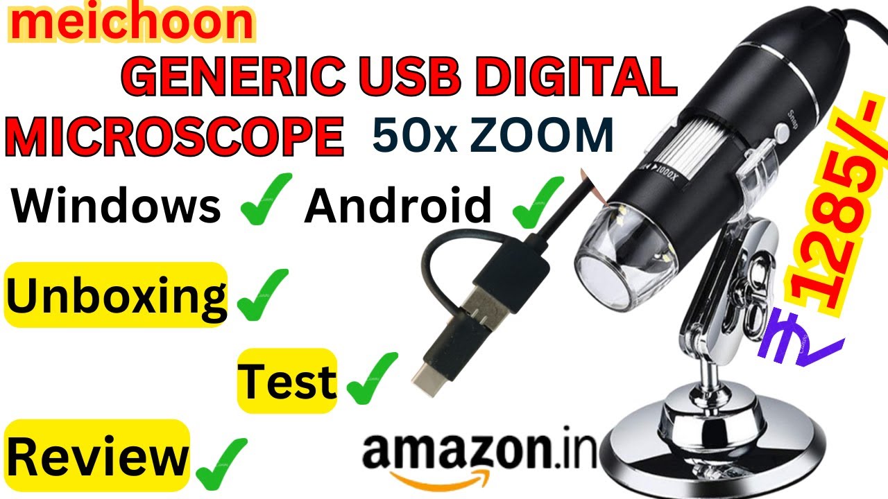 Meichoon 1600X Digital USB Microscope Unboxing Review - YouTube