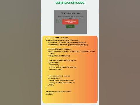 Verification Code OTP #html #css #javascript #coding #programming - YouTube