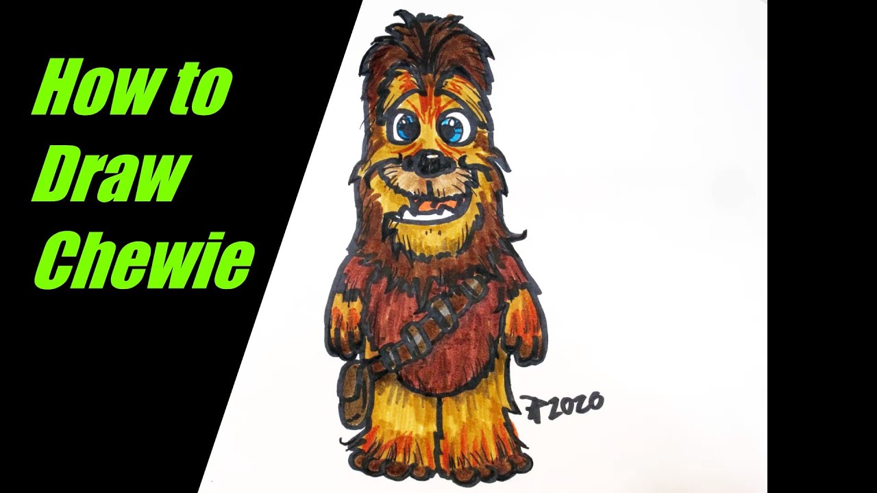 How to draw Chewie from Star wars! - YouTube