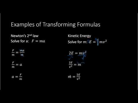 Transforming Formulas (Algebra 1) - YouTube