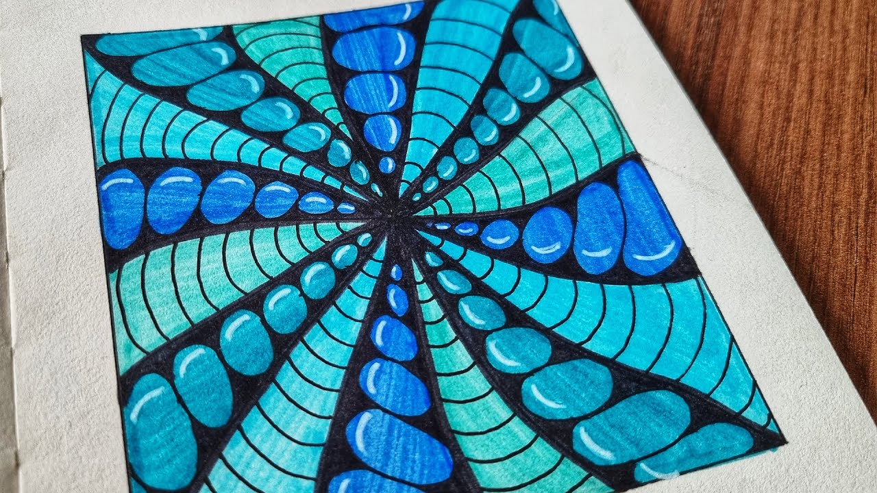 Hypnotic Optical Illusion Drawing 💙🖤 Easy Step-by-Step Tutorial 💎🦋 ...