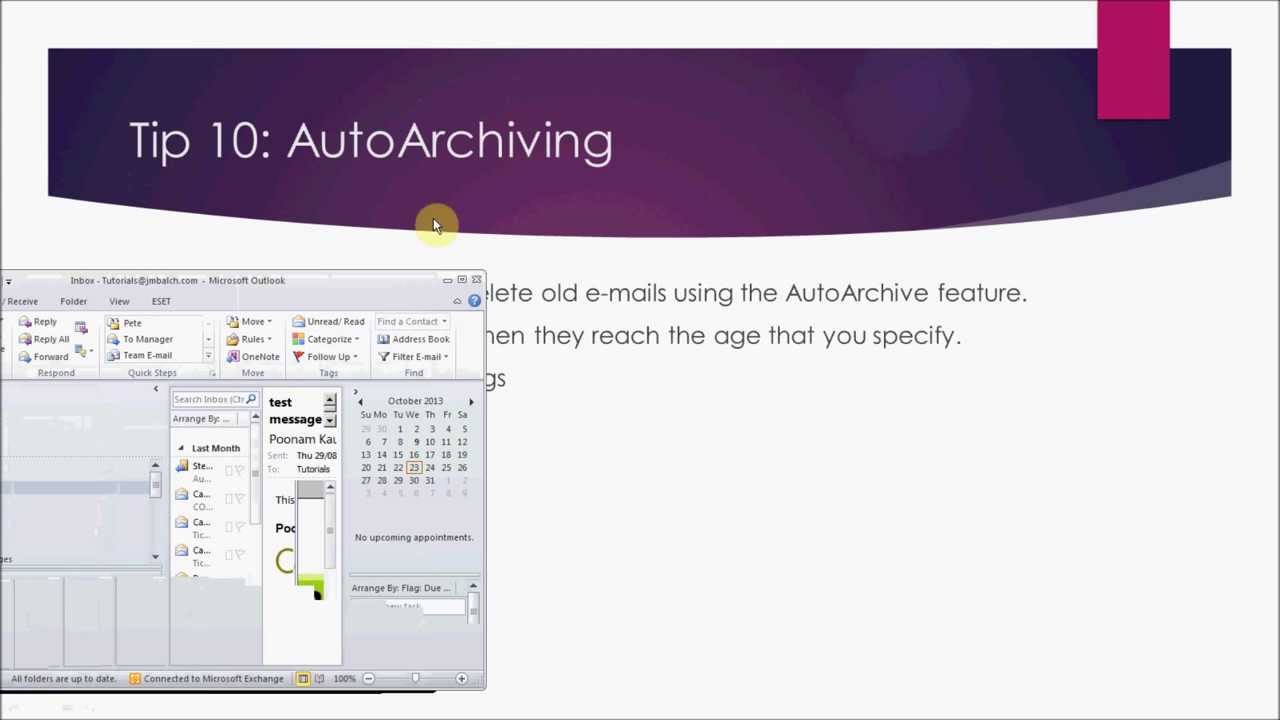 Microsoft Outlook 2010 -- Automatically Archive Your E-mail Using the ...