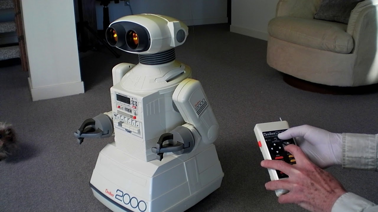 Omnibot 2000 Robot vs. Yorkie!!! - YouTube