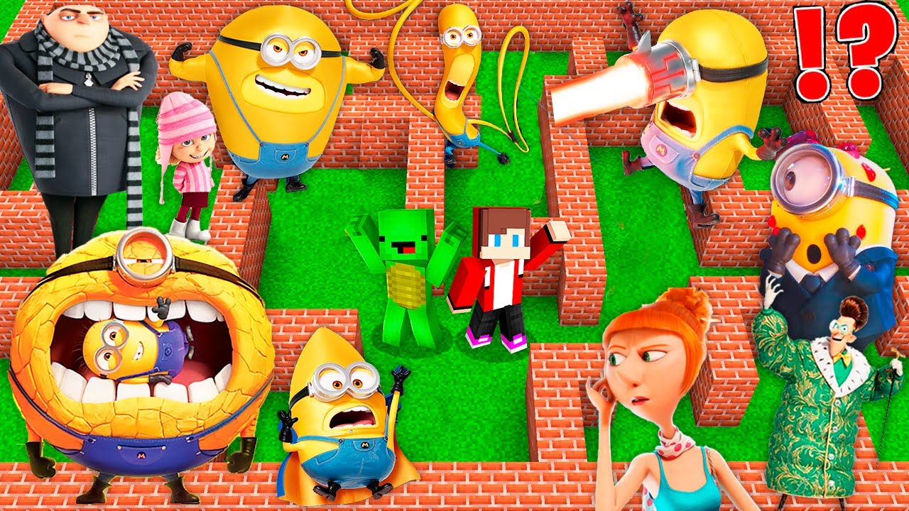 JJ and Mikey SURVIVE IN MAZE WITH Jerry , Mel , Gus, Gru Despicable Me ...
