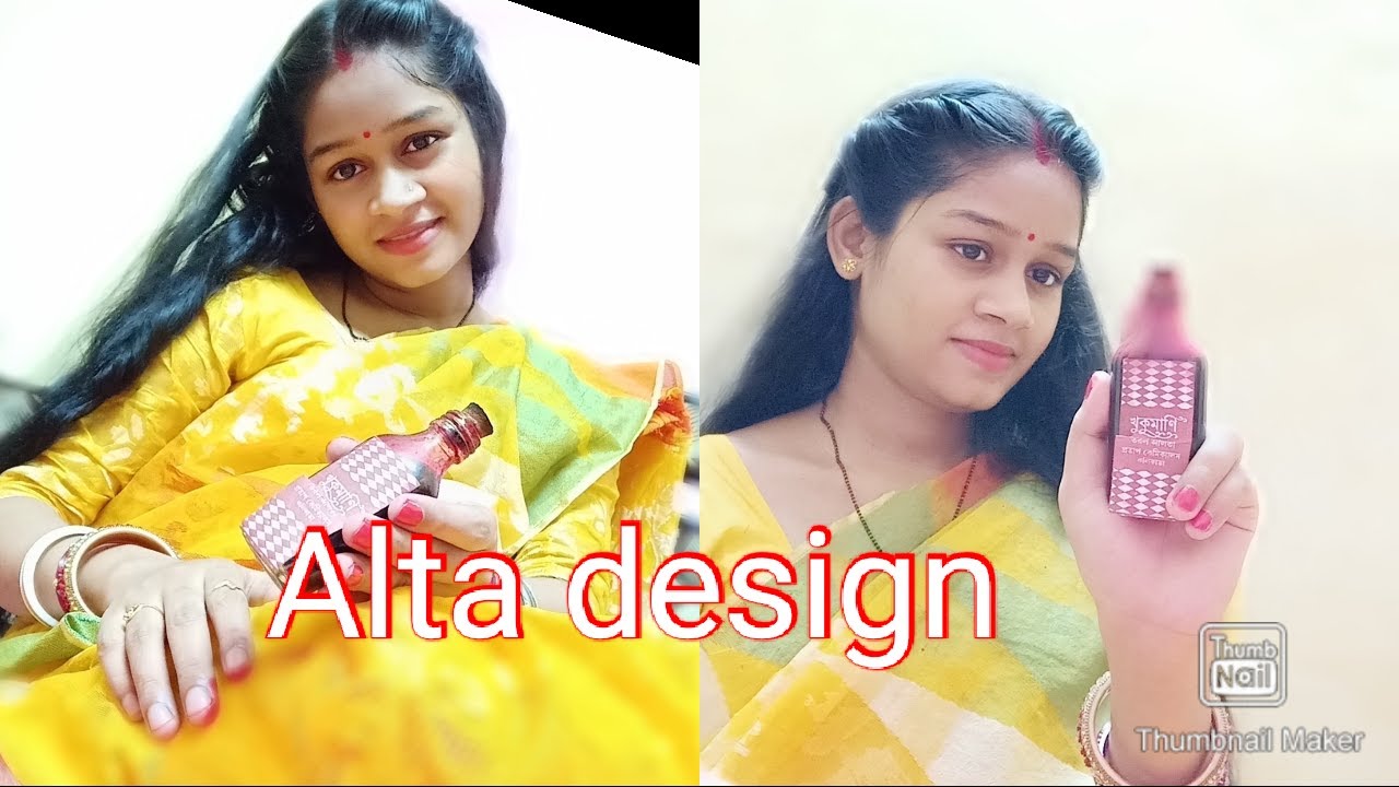 New Alta design for feet / Traditional bengali alta design/Alta Design ...
