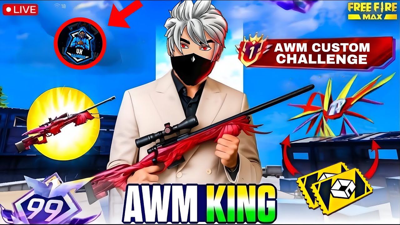 Who Is AWM King !! 👑 | Live Awm Custom Challenge - Free Fire Max 🔥 ...