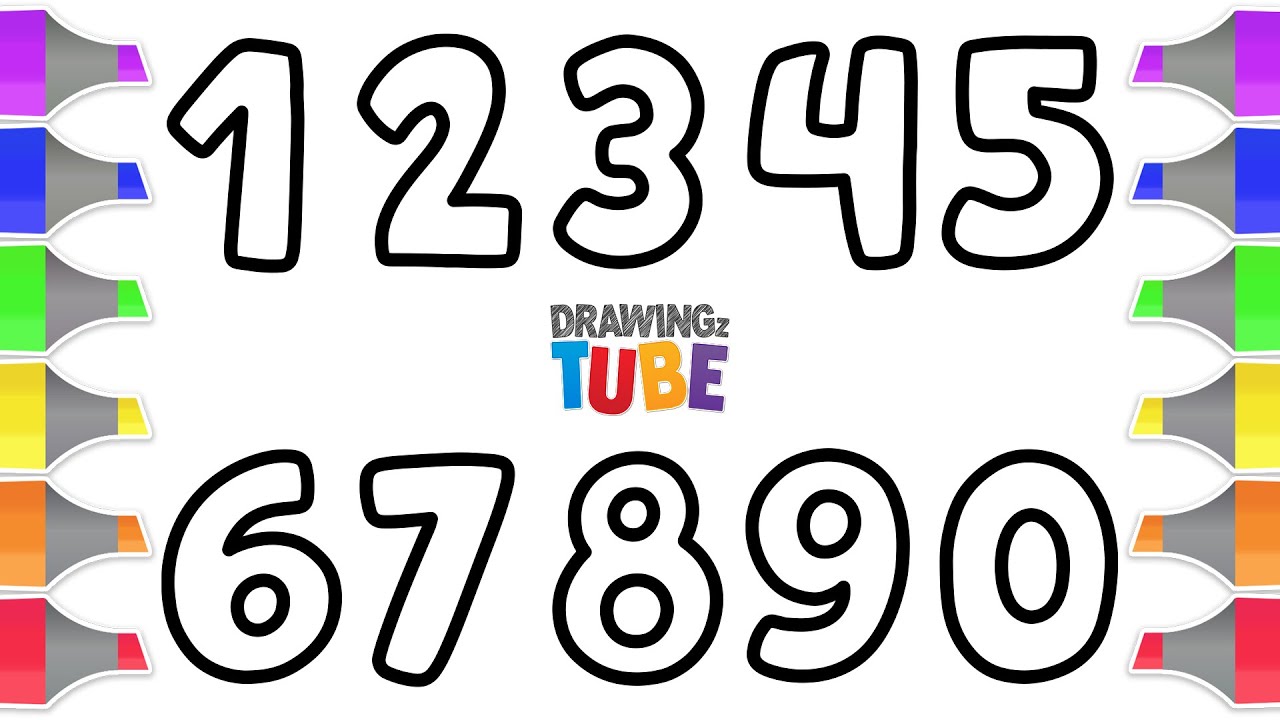 Drawing And Coloring Numbers for Kids and Toddlers | Learn Numbers ...