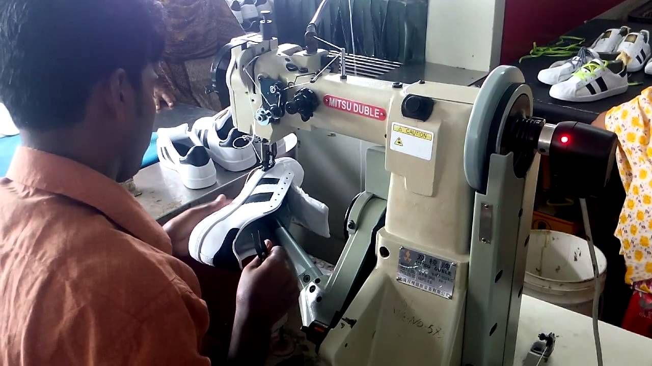 Shoe Production: Stitch outsole with upper - YouTube