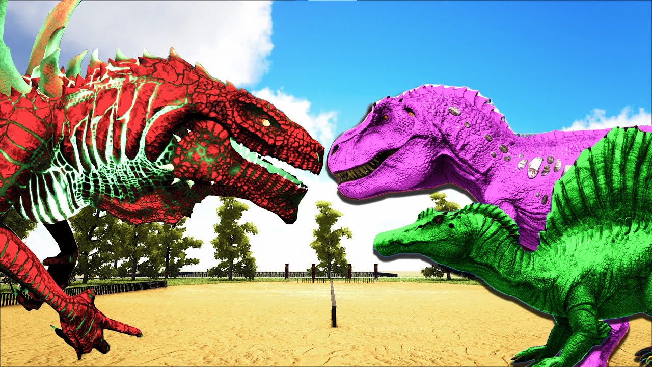 ARK DINOSAURS vs SCORPION ANIMAL - WHO CAN SURVIVE THE EPIC DEATHRUN ...